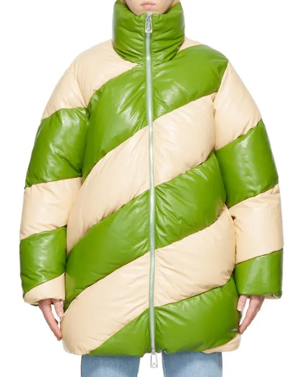 Bottega Veneta Paneled Zip Up Down Coat