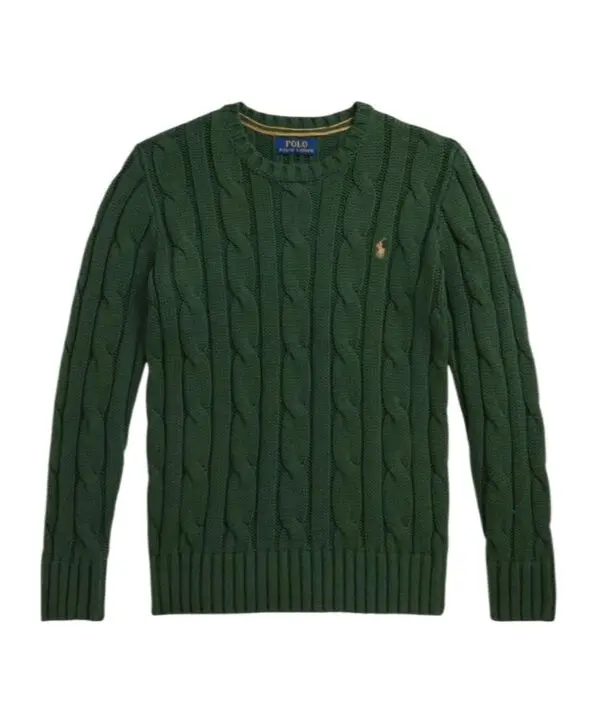 Polo Ralph Lauren Crew Neck Long Sleeve Embroidered Logo Pullover - Green