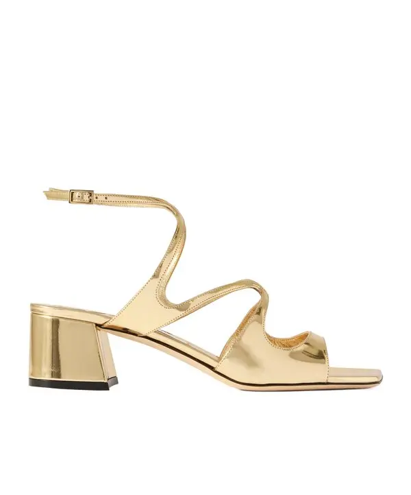 JIMMY CHOO Azilia 45 Mirrored-leather Sandals - Nude