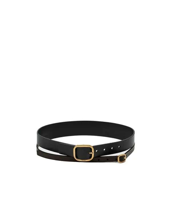 Loewe Layered Belt With Gold Finish Buckles