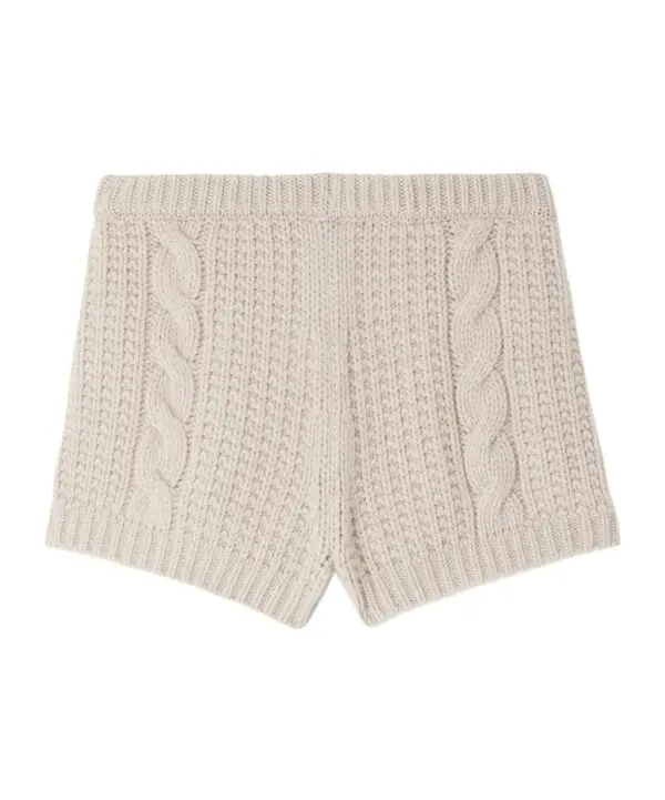 Magda Butrym Cashmere Cable-knit High-waisted Shorts