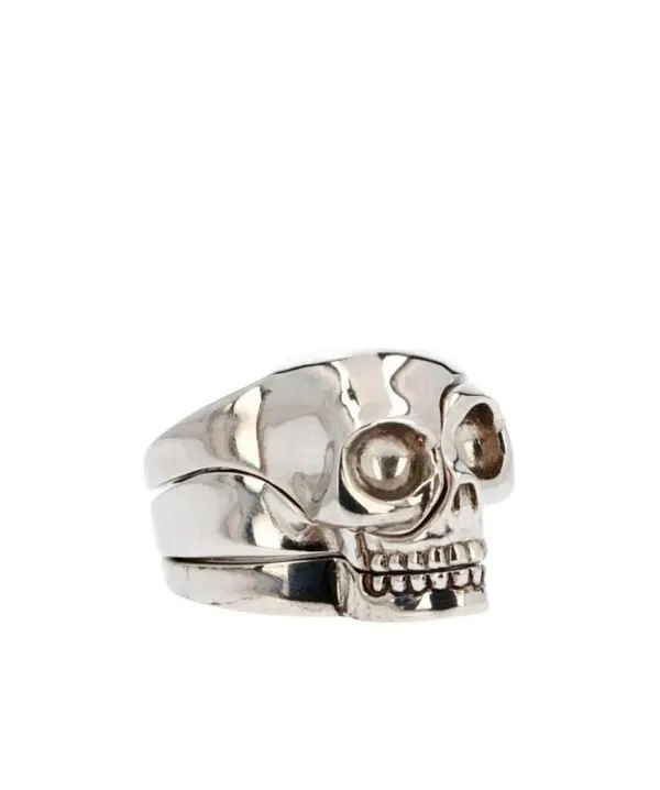Alexander McQueen Divided Skull Ring - White
