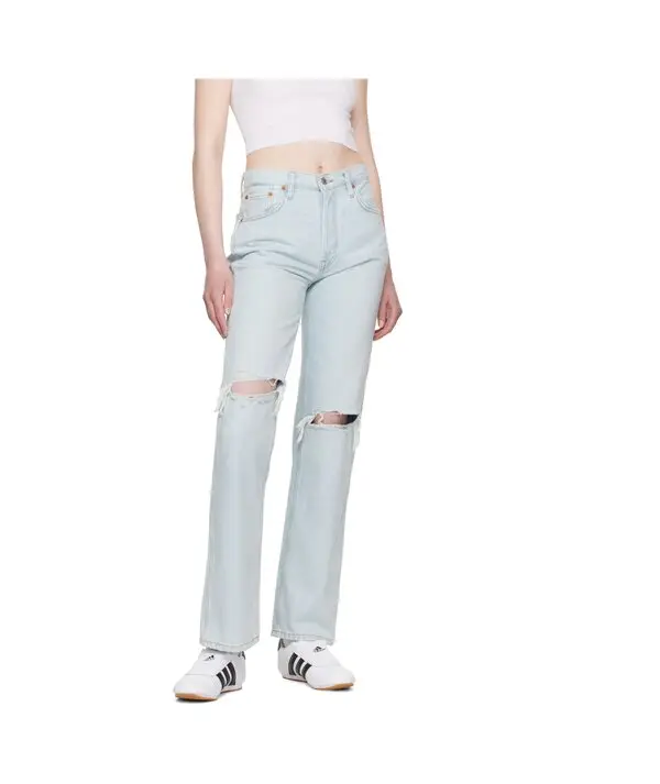 RE/DONE Blue High Rise Loose Jeans