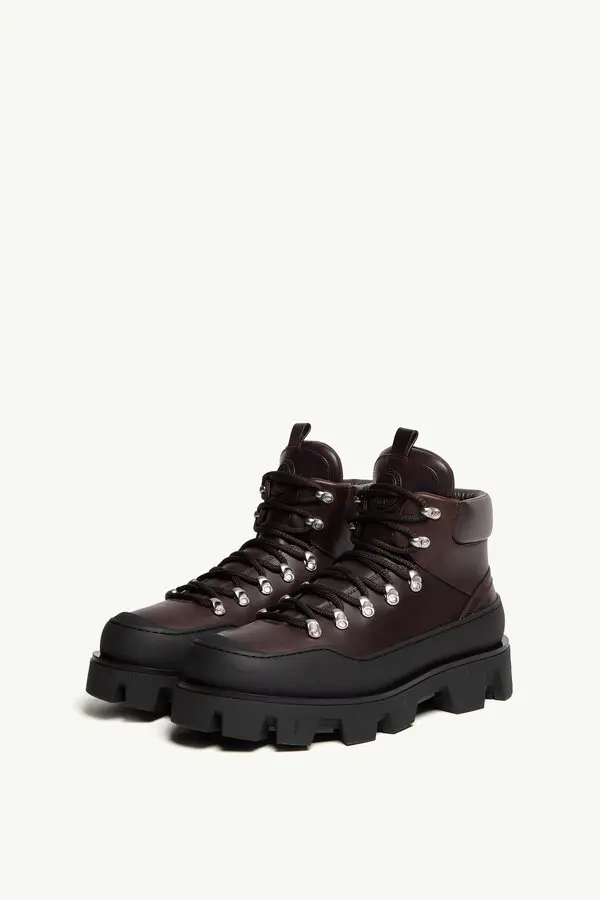 Moncler Peak Trek Leather Ankle Boots