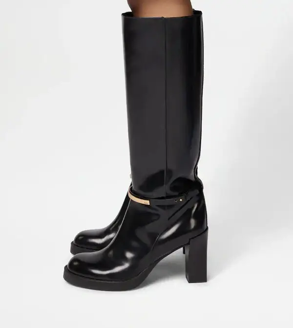 TOD'S 80mm Leather Boots - Black