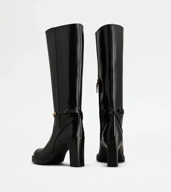 TOD'S 80mm Leather Boots - Black