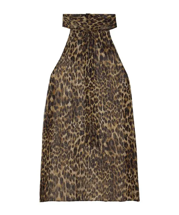 NILI LOTAN Alla Tie-neck Halterneck Top - Brown