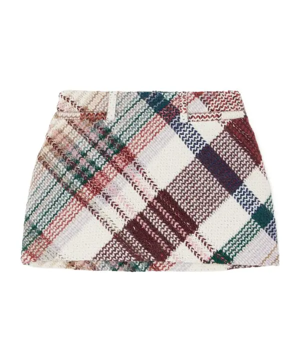 Missoni Checked Tweed Mini Skirt - White