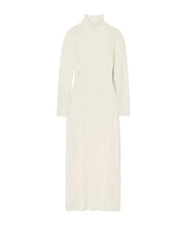 Ulla Johnson Kassia Pointelle-knit Alpaca-blend Turtleneck Maxi Dress