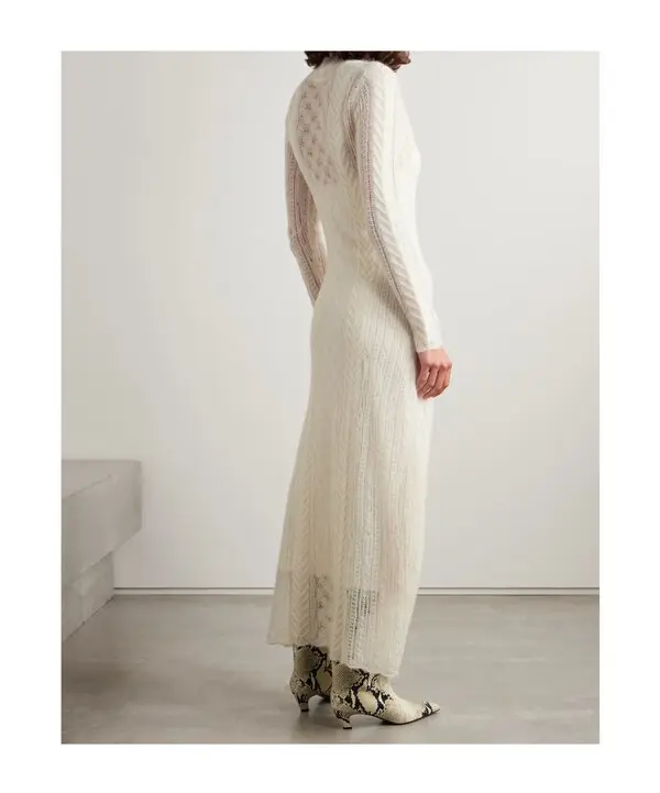 Ulla Johnson Kassia Pointelle-knit Alpaca-blend Turtleneck Maxi Dress