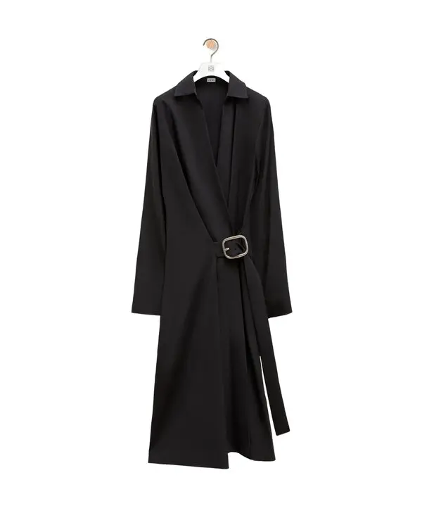 Loewe Belted Midi Dress With Asymmetrical Silhouette