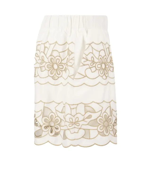 Red Valentino Floral Cut-out Embroidered Shorts
