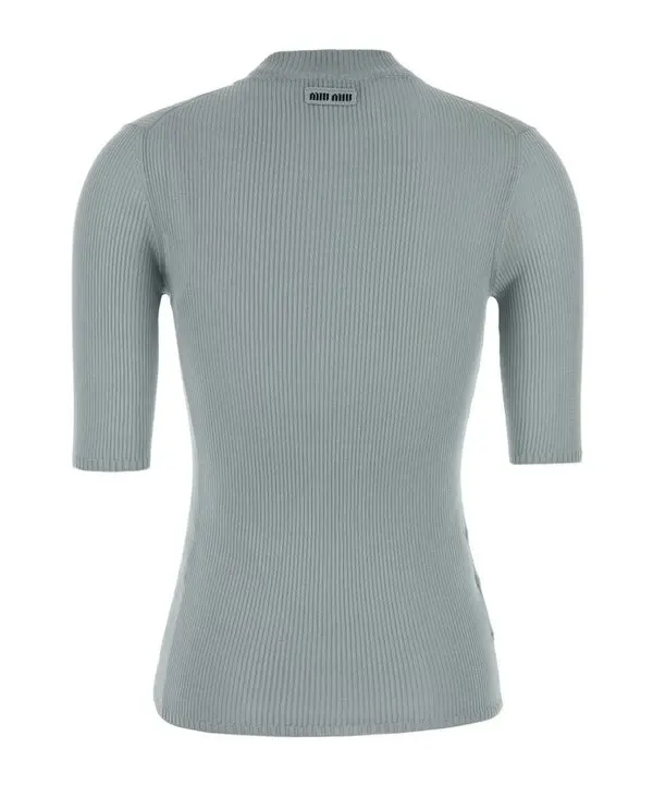Miu Miu Short-sleeved Ribbed Jumper