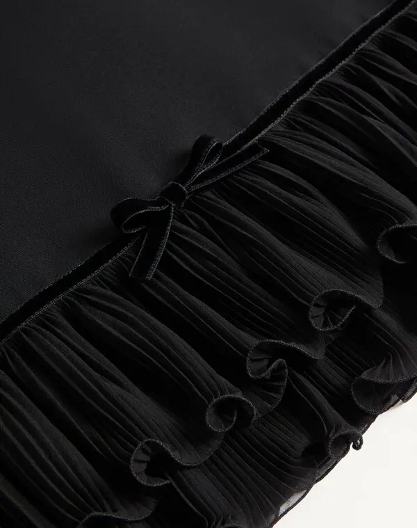 Valentino Garavani Crepe Couture Short Dress With Ruffle Detailing