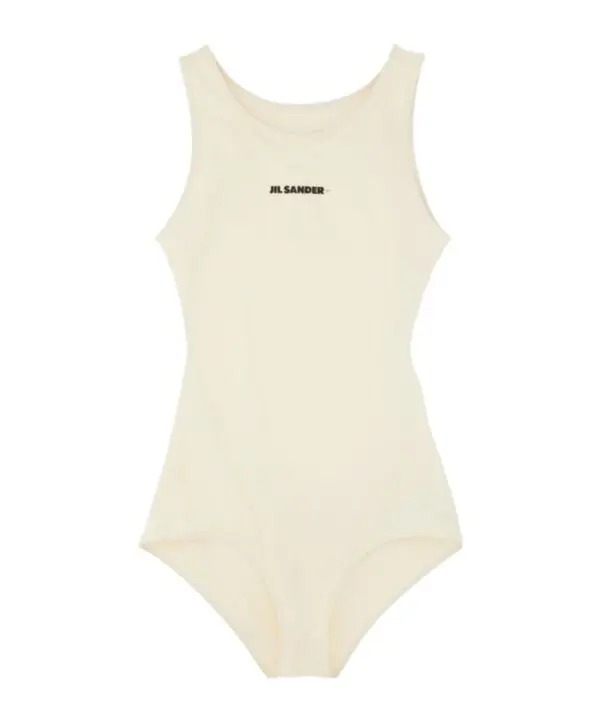 JIL SANDER Logo One-piece Swimsuit - White