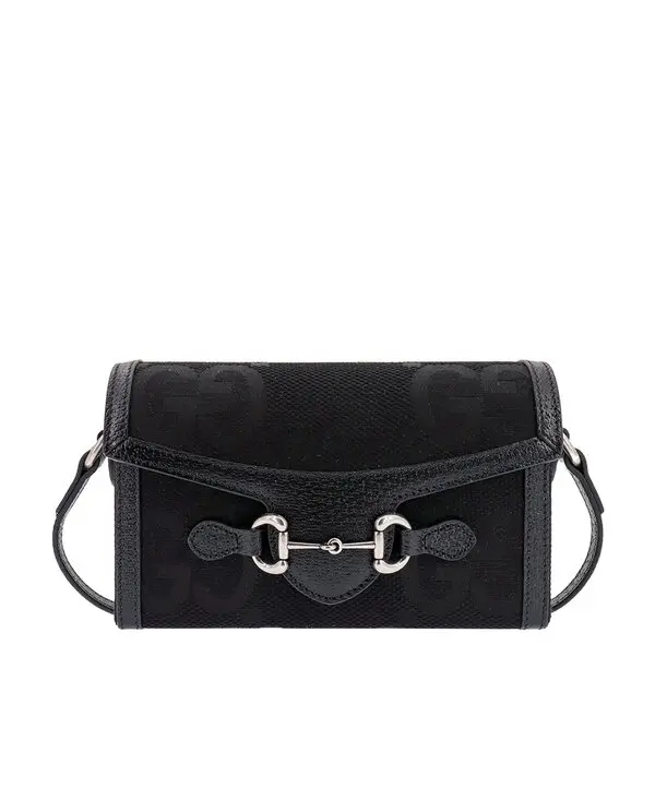 Gucci Horsebit 1955 Jumbo Gg Mini Messenger Bag - Black