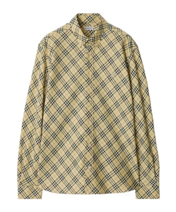 Burberry Logo Embroidered Checked Shirt