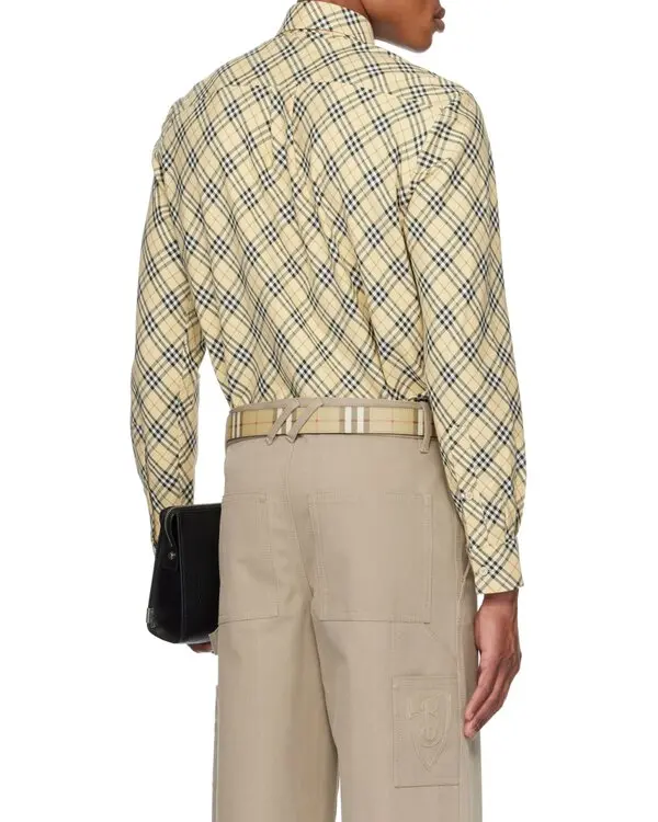 Burberry Logo Embroidered Checked Shirt