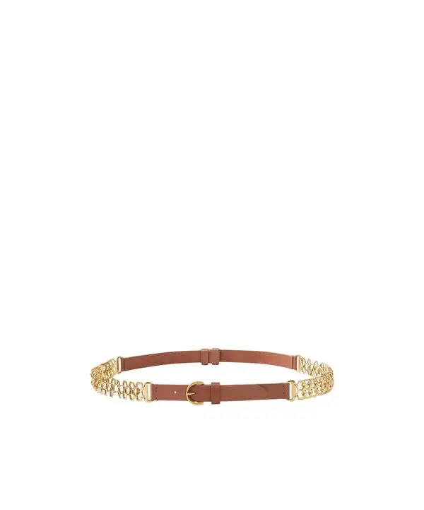 Pinko Chain Insert Buckle Belt - Brown
