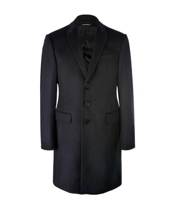 Emporio Armani Long-sleeved Lapel Coat - Black