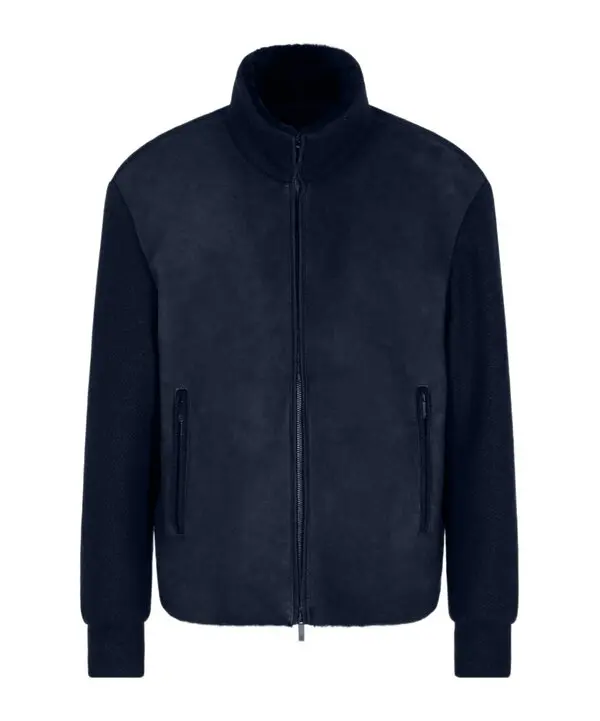 Giorgio Armani High-neck Bomber Jacket - Blue