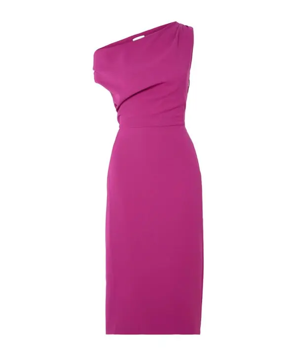 16Arlington One-shoulder Midi Dress With Pleated Detail