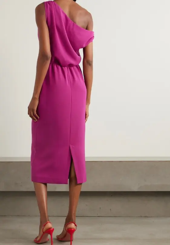 16Arlington One-shoulder Midi Dress With Pleated Detail