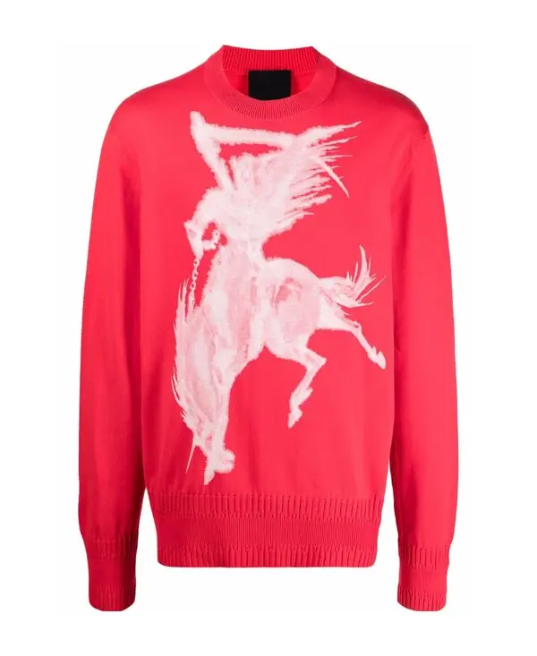 Givenchy Graphic Print Knit Pullover - Red