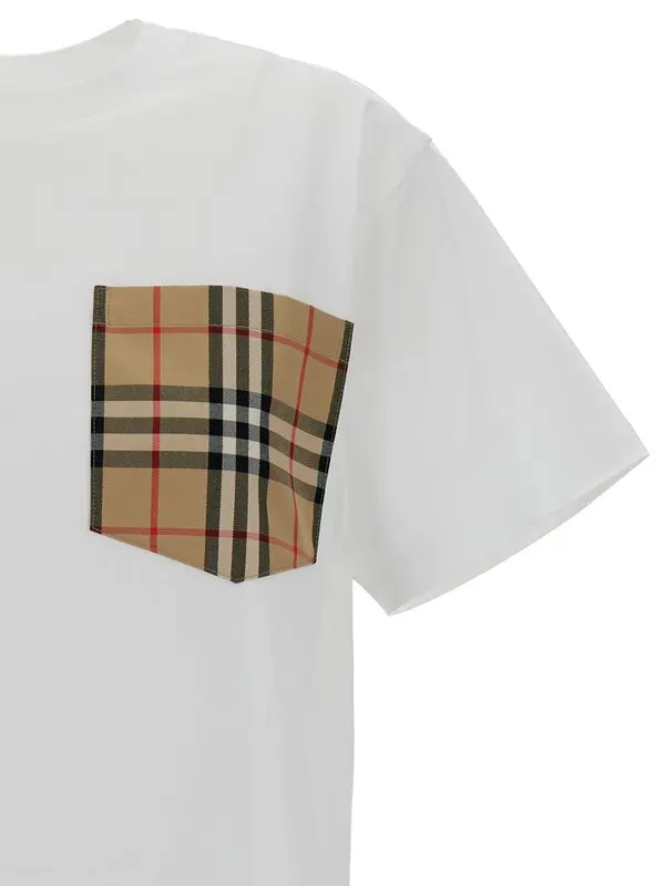 Burberry Check Pocket Cotton T-shirt - White