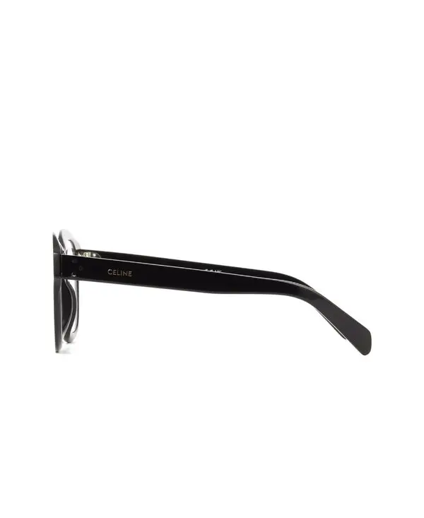 Celine Logo Flat Mirror Eyeglasses - Black