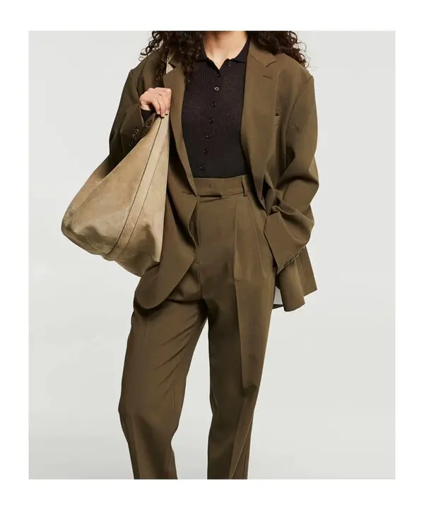 THE FRANKIE SHOP Single-breasted Suit Jacket - Chocolate