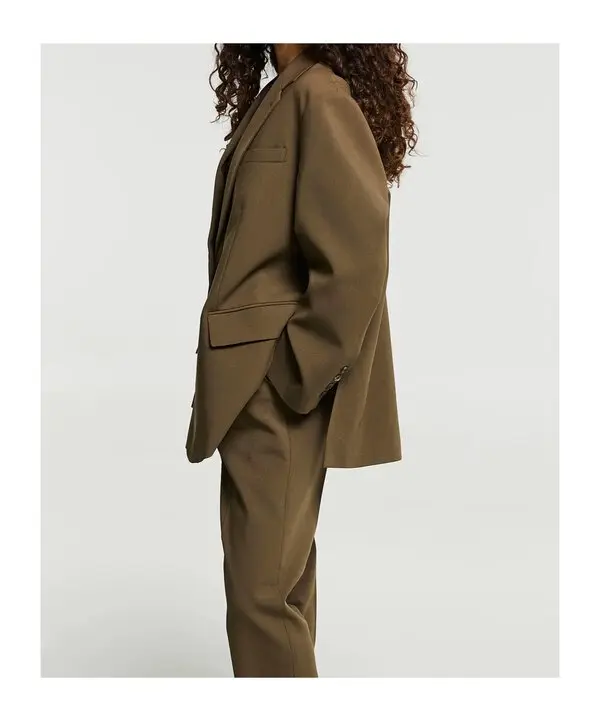 THE FRANKIE SHOP Single-breasted Suit Jacket - Chocolate