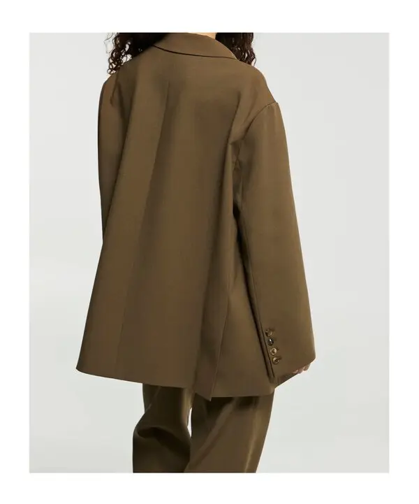 THE FRANKIE SHOP Single-breasted Suit Jacket - Chocolate