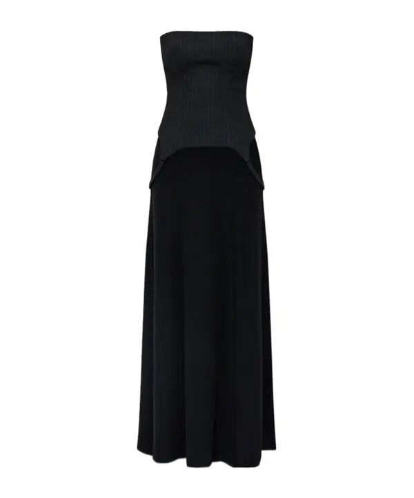 MISBHV Pinstriped Maxi Dress - Black