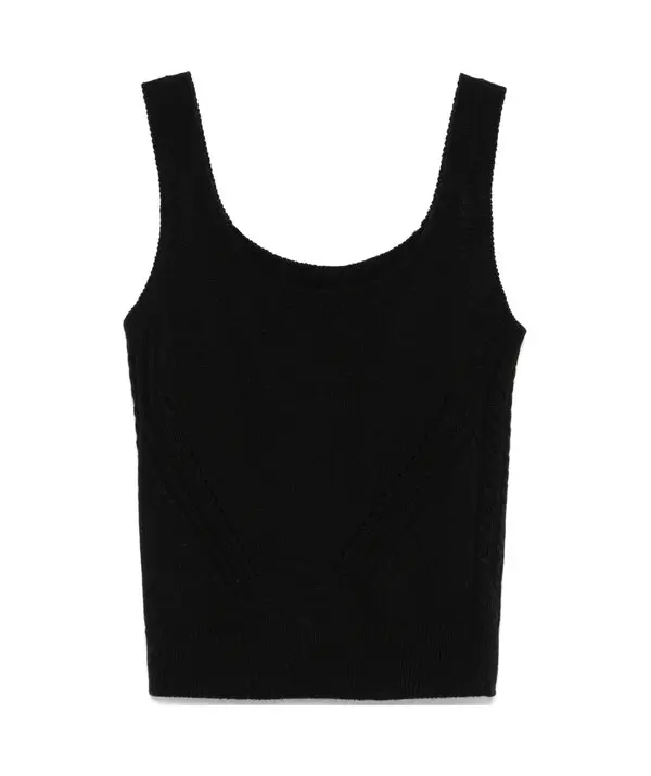 Ermanno Scervino Ribbed Knit U-neck Tank Top