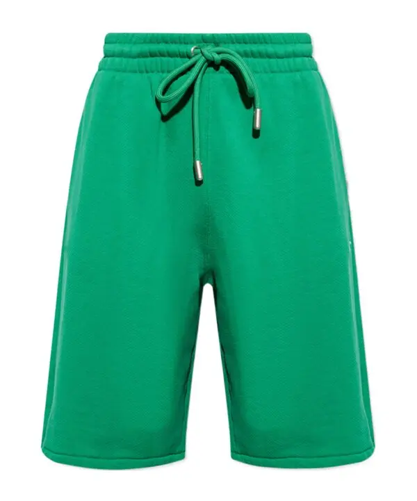 Off-White Logo Embroidered Drawstring Shorts - Green