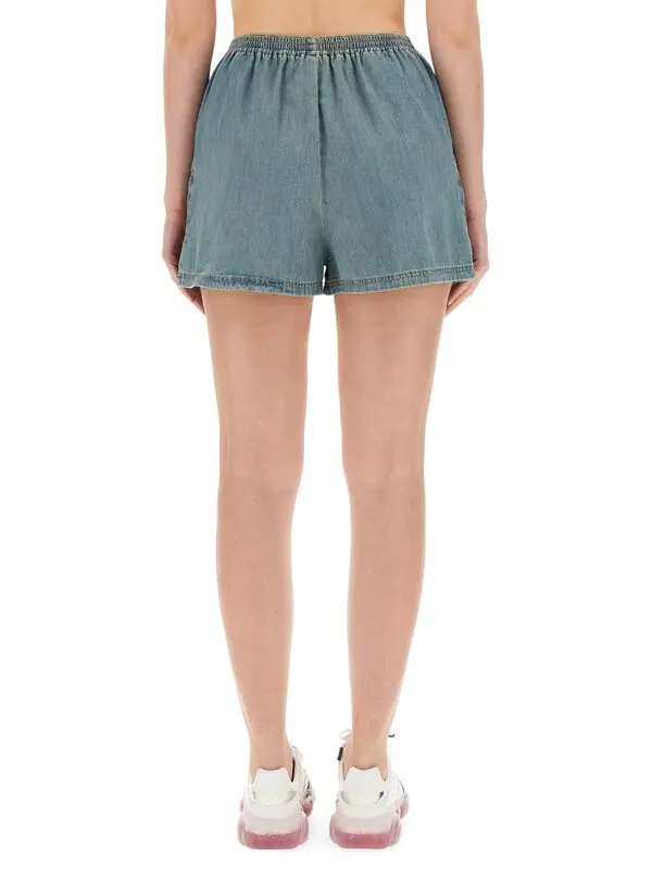 Moschino Elastic Waist Denim Shorts