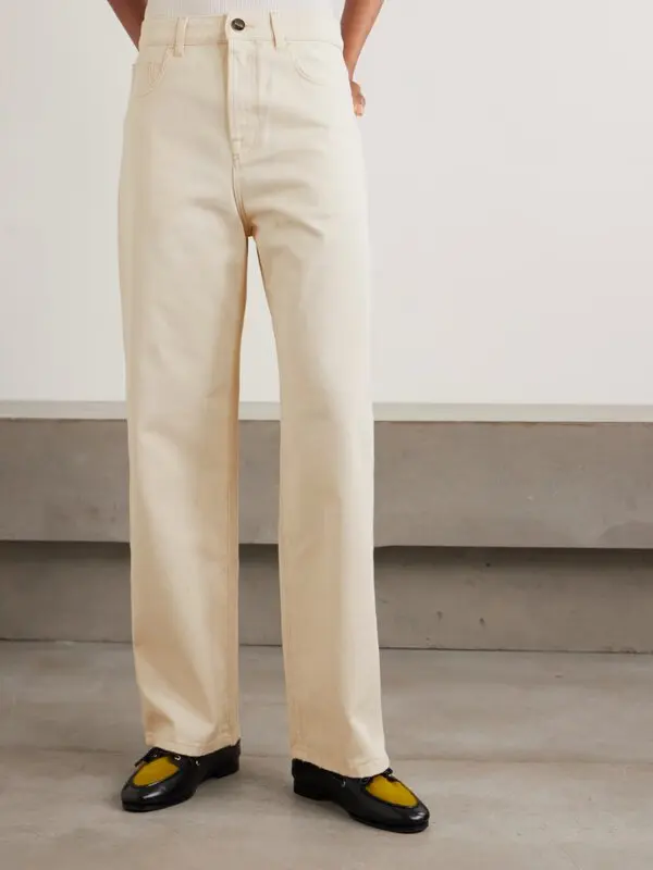 RÓHE Straight Leg Baggy Jeans - Ecru