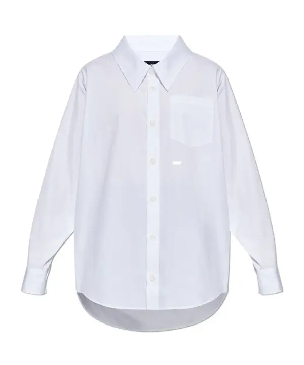 Dsquared2 Logo Plaque Buttoned Shirt - White
