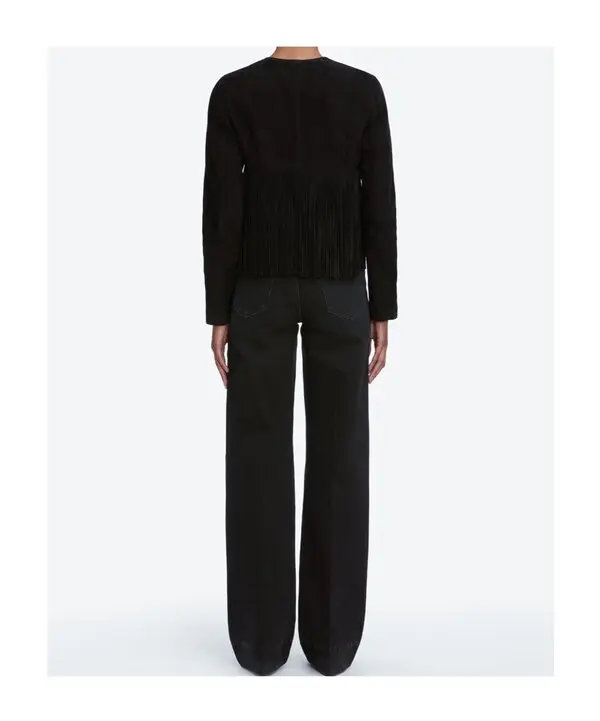 FRAME Double-layered Fringed Leather Jacket