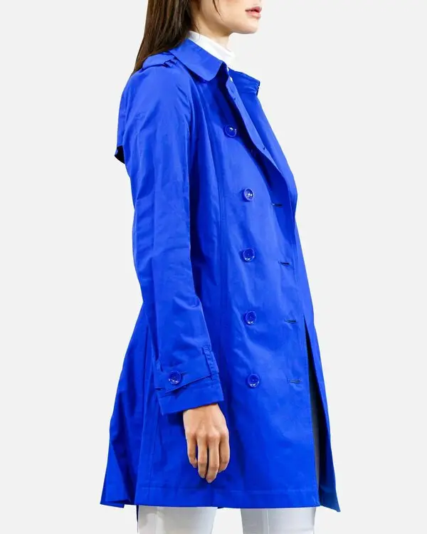 Emporio Armani Double-breasted Medium-length Trench Coat - Blue