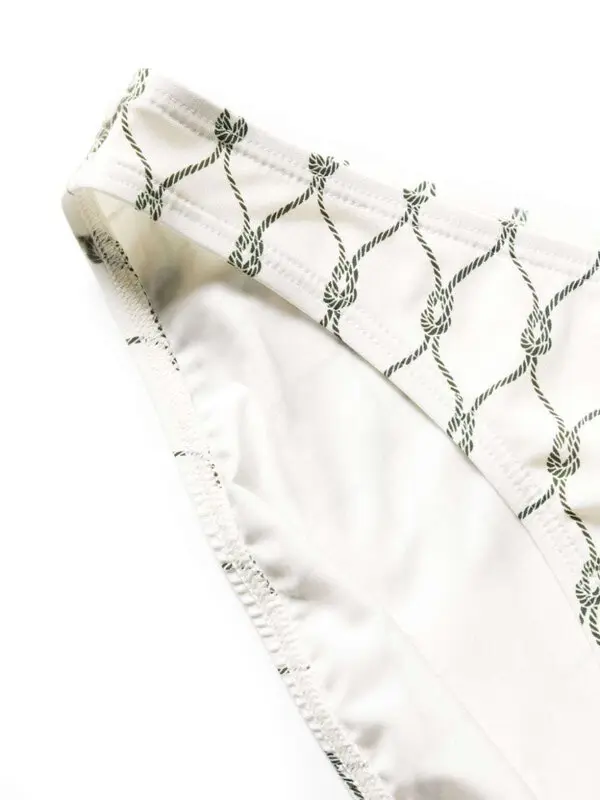 Tory Burch Celtic Knot-print Bikini Bottoms - White