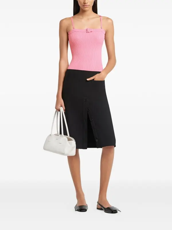 COURREGES Courrèges Rib Knit Top With Decorative Buckle