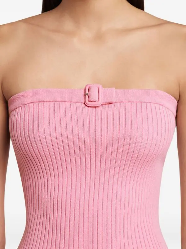 COURREGES Courrèges Rib Knit Top With Decorative Buckle