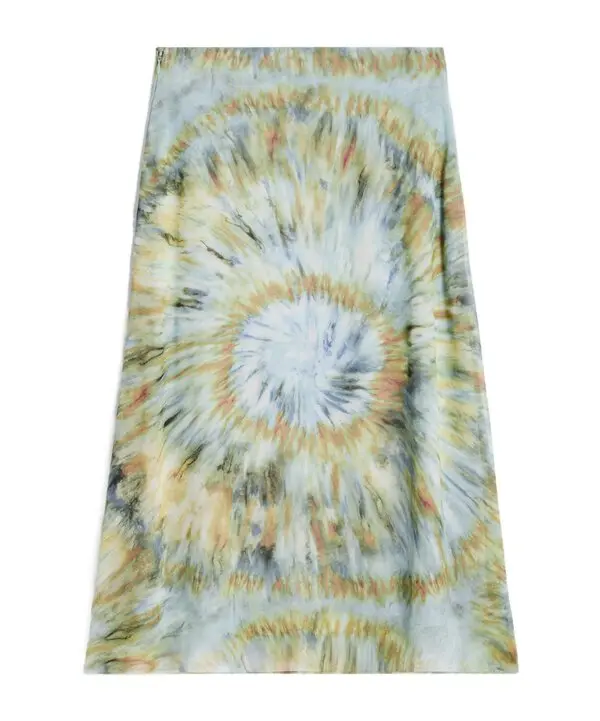 Celine Midi Skirt In Silk Georgette With Side Zipper