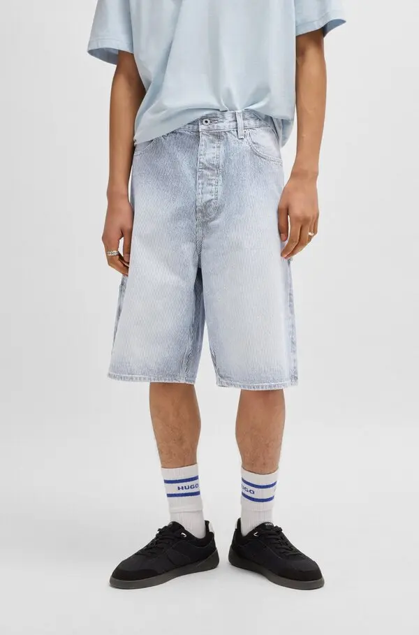 Hugo Boss Striped Pattern Cargo Shorts