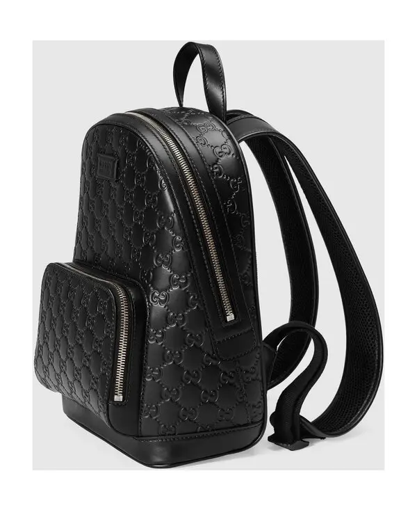 Gucci Signature Embossed Leather Backpack