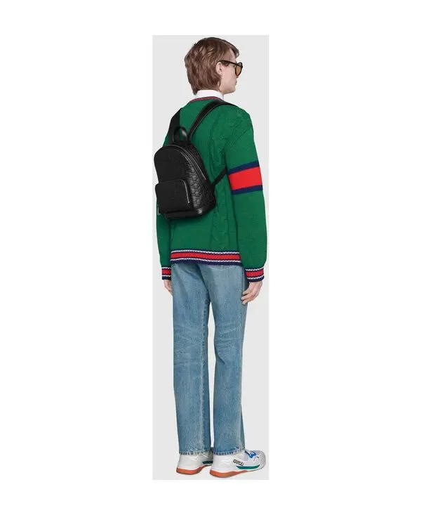 Gucci Signature Embossed Leather Backpack