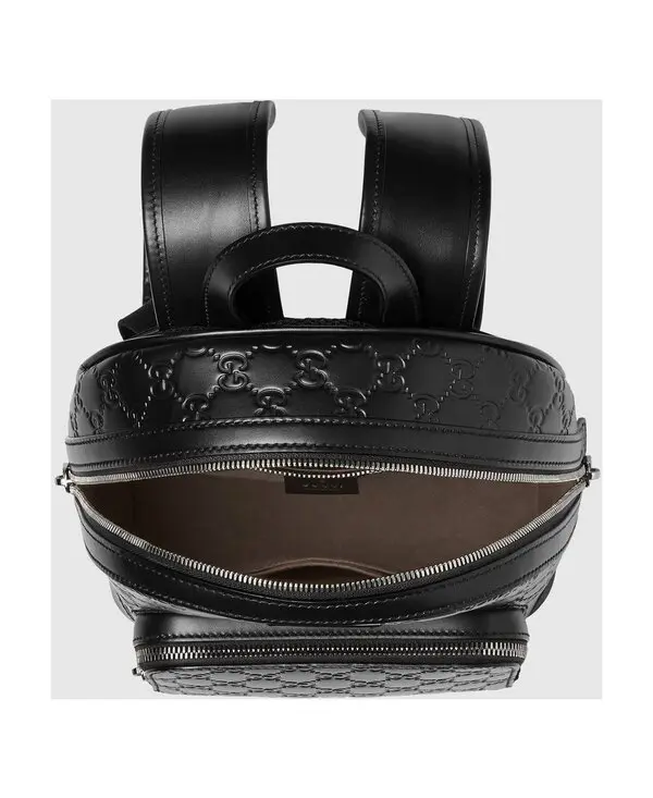 Gucci Signature Embossed Leather Backpack