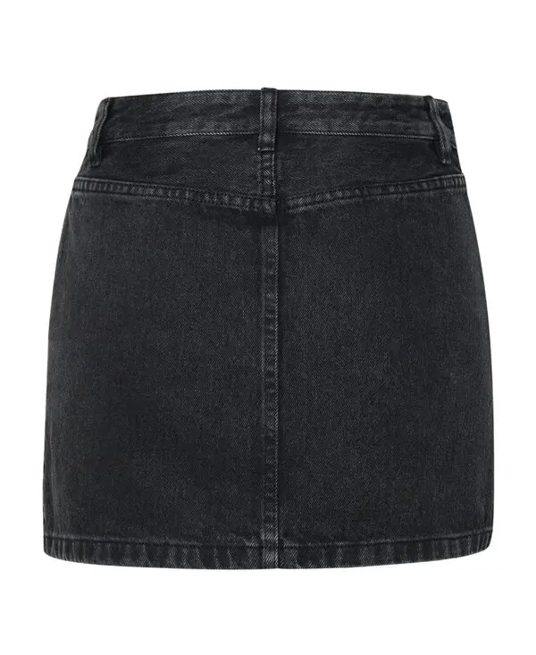 A.p.c. Washed Denim Mini Skirt - Black